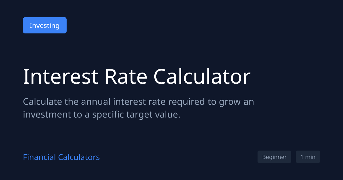 Interest Rate Calculator | Financial Calculators